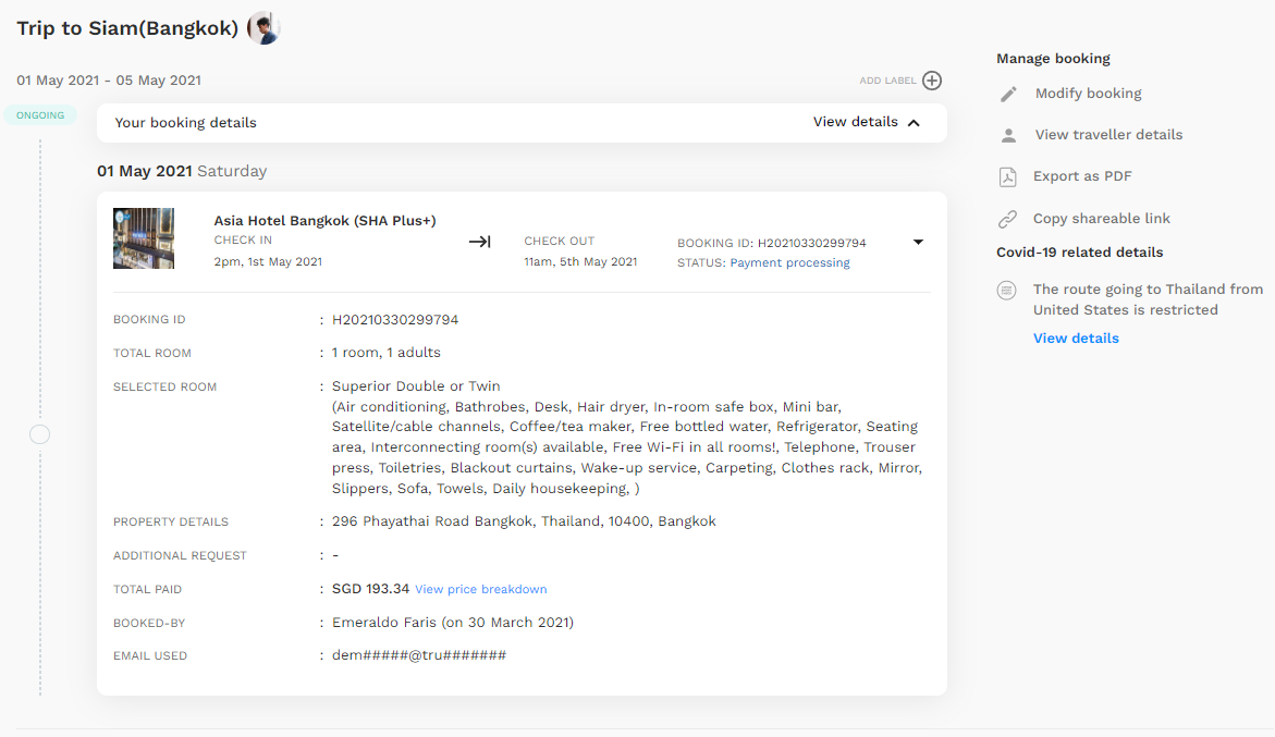 Viewing and managing (changing) your booking – Help Centre